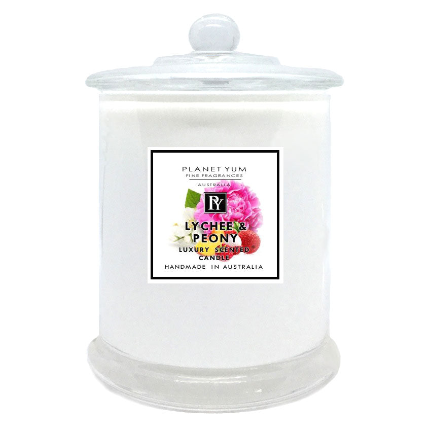 Lychee & Peony Luxury Scented Candle | PLANET YUM