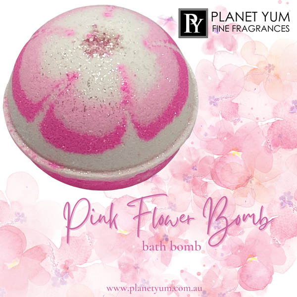 Bath Bombs | PINK FLOWER BOMB Bath Bomb Fizz - PLANET YUM