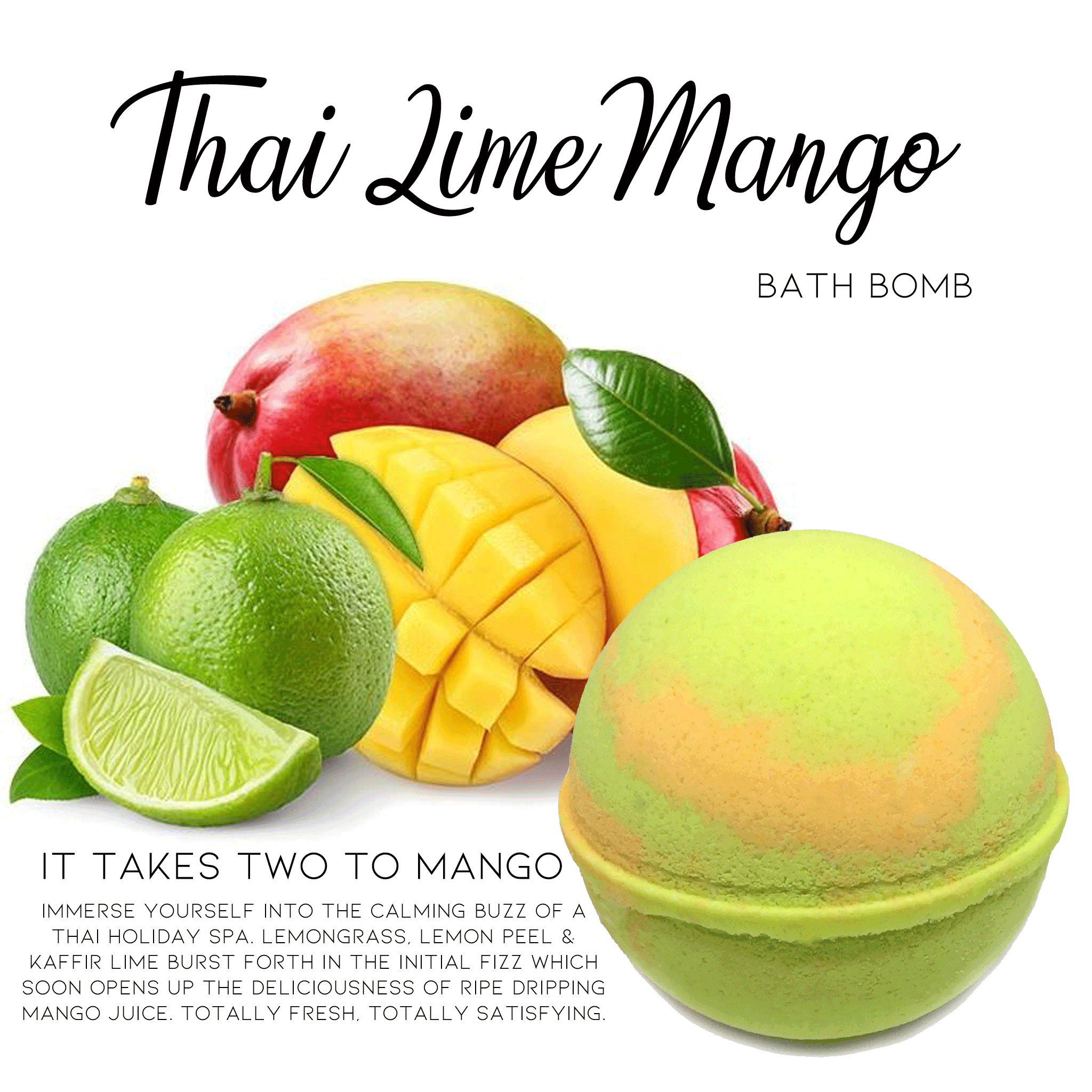 Bath Bombs | THAI LIME & MANGO Bath Bomb Fizz - PLANET YUM